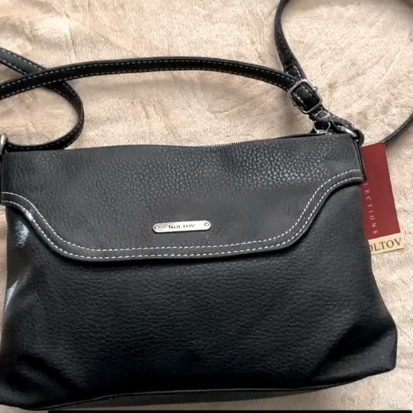 Koltov | Bags | Koltov Black Textured Crossbody Purse With Strap | Poshmark